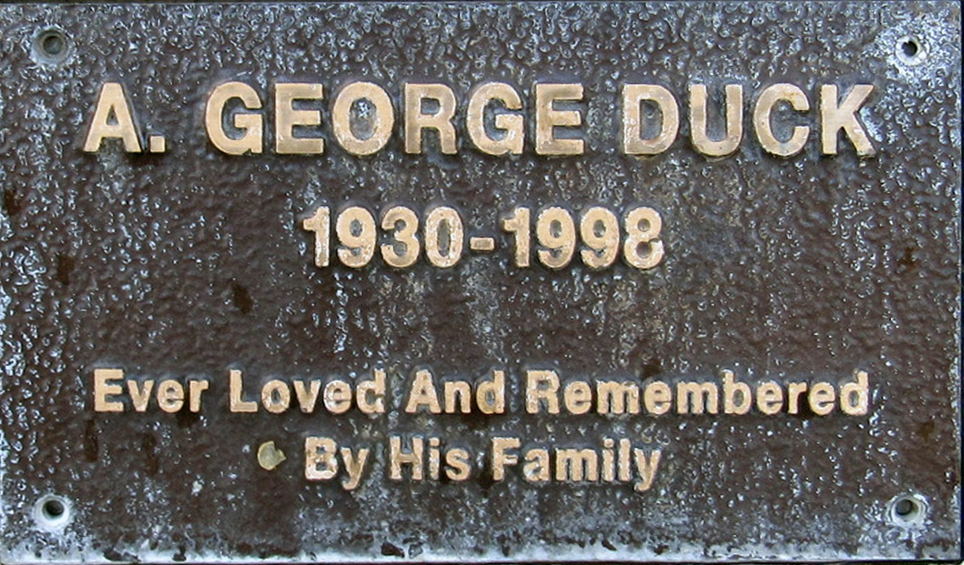 A. George Duck - Okanagan Falls, British Columbia - Dedicated Benches ...